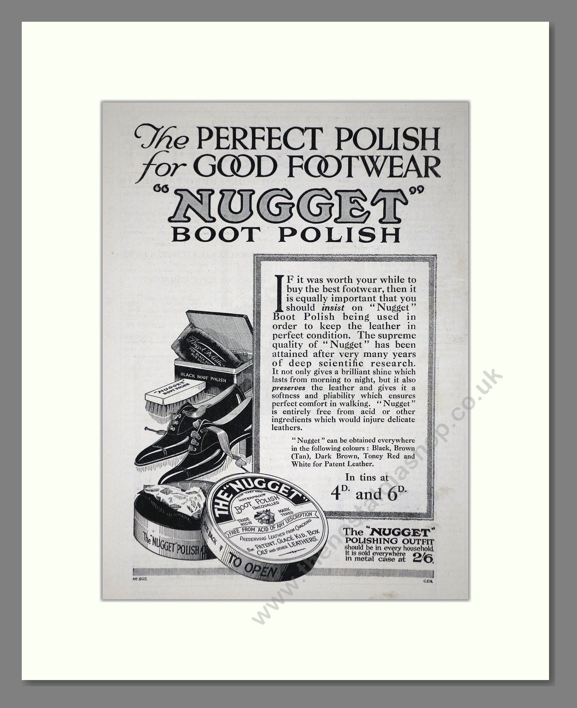 Nugget - Boot Polish. Vintage Advert 1921 (ref AD65650) – The Nostalgia ...