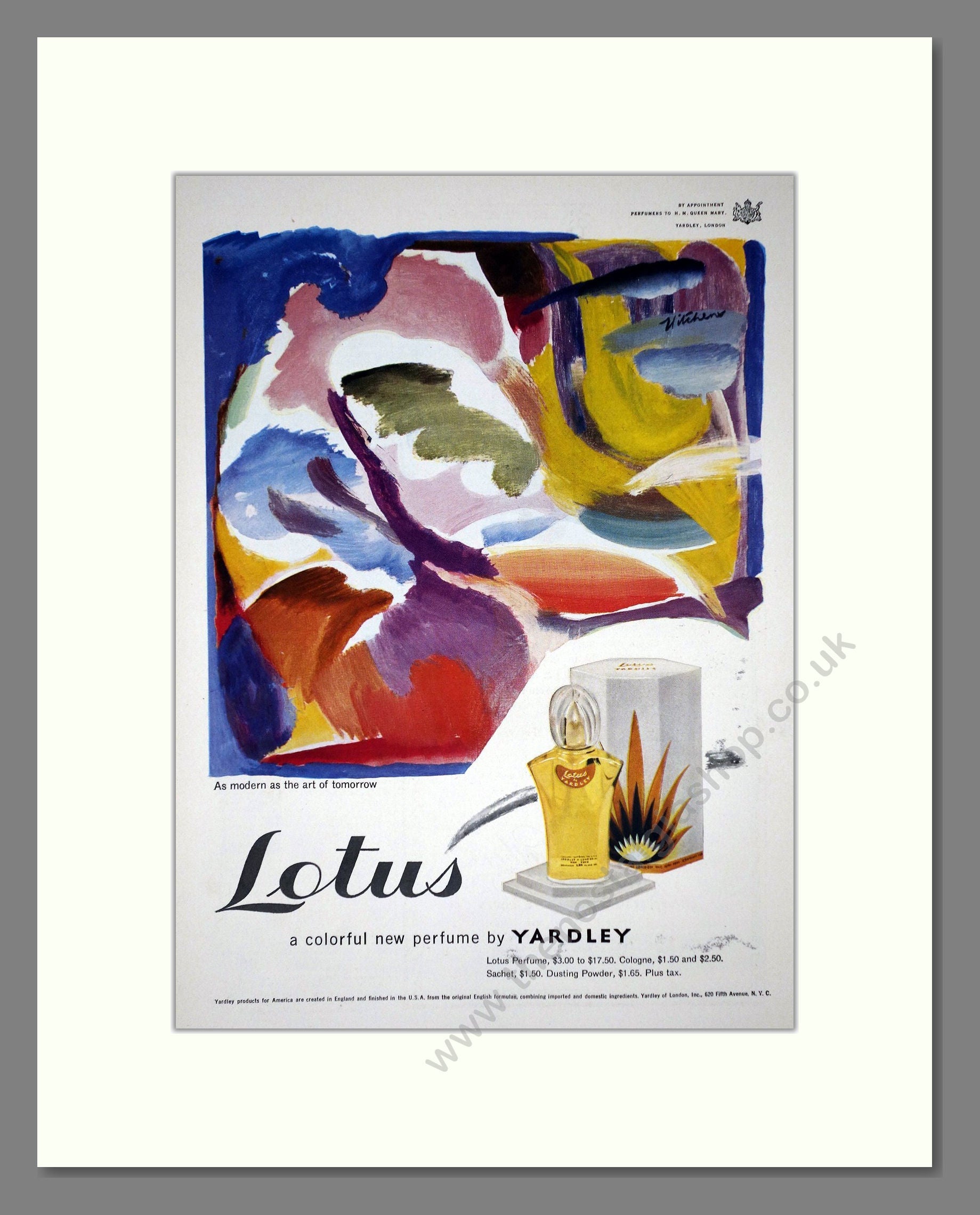 Yardley - Lotus. Vintage Advert 1949 (ref AD66225) – The Nostalgia Shop