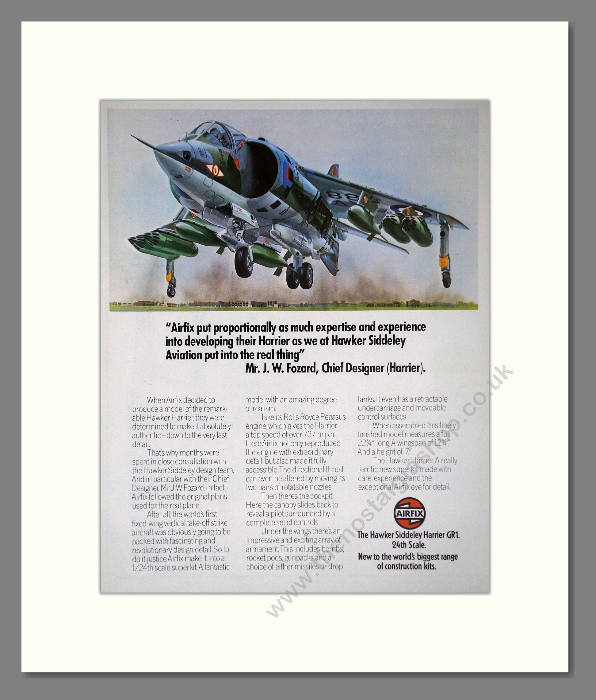 Airfix - Harrier Jump Jet. Vintage Advert 1974 (ref AD65852) – The ...