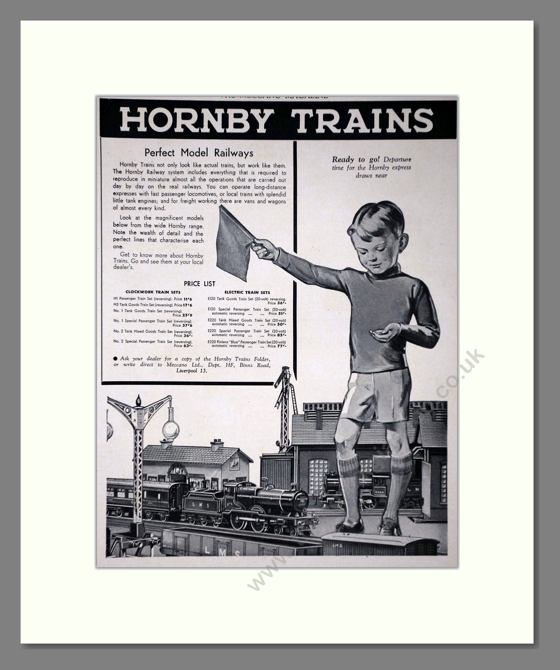 Hornby - Perfect Model Railways. Vintage Advert 1940 (ref AD65741 ...