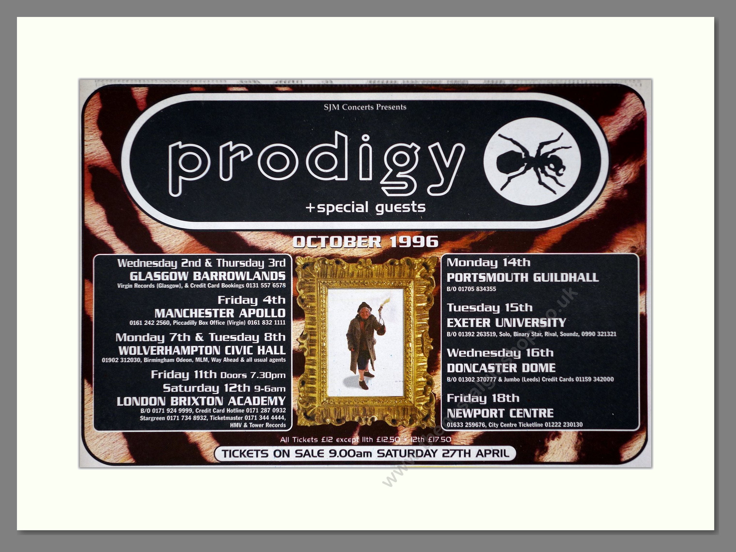 Prodigy - UK Tour. Vintage Advert 1996 (ref AD66342) – The Nostalgia Shop