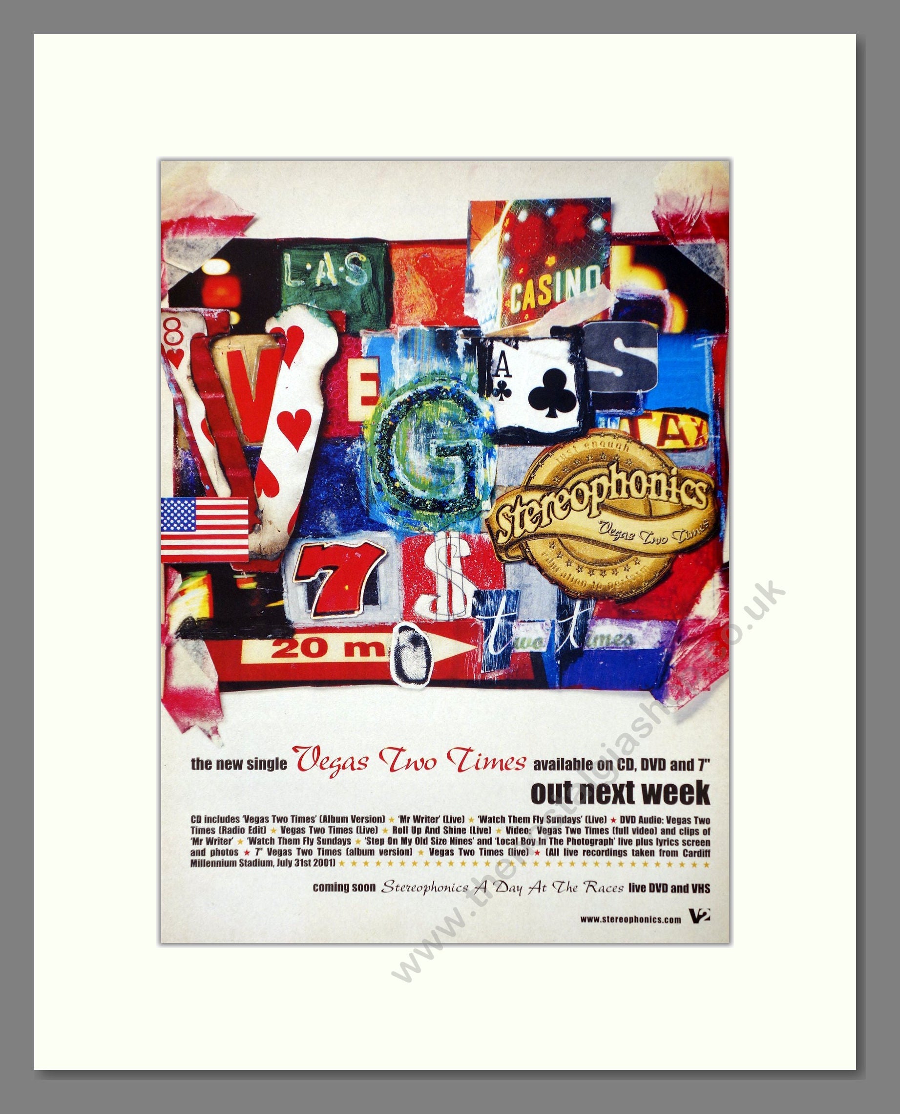 Stereophonics - Vegas Two Times. Vintage Advert 2002 (ref AD66376 ...