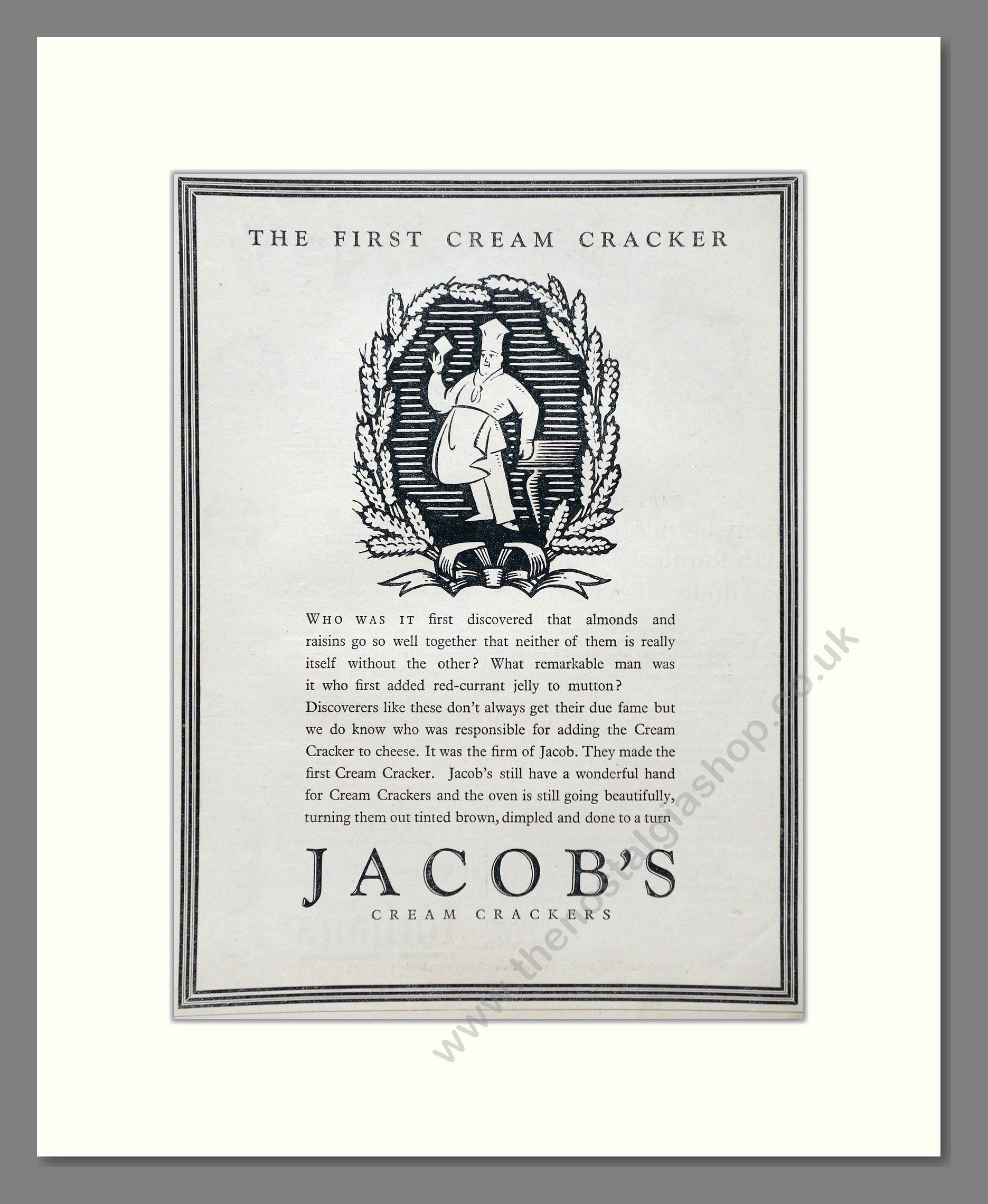 Jacob's - Cream Crackers. Vintage Advert 1926 (ref AD66819) – The ...