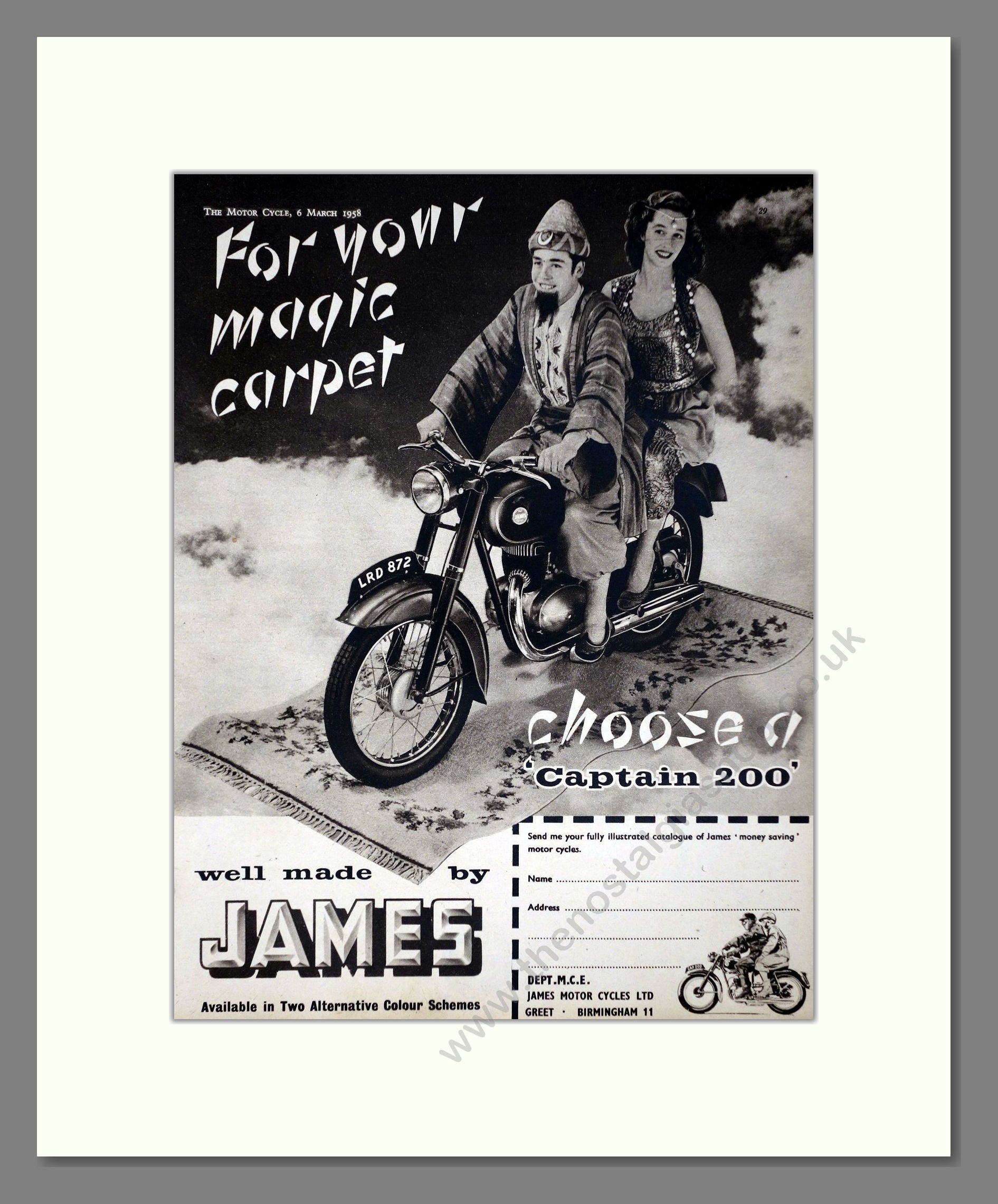 James - Captain 200. Vintage Advert 1958 (ref AD67147) – The Nostalgia Shop