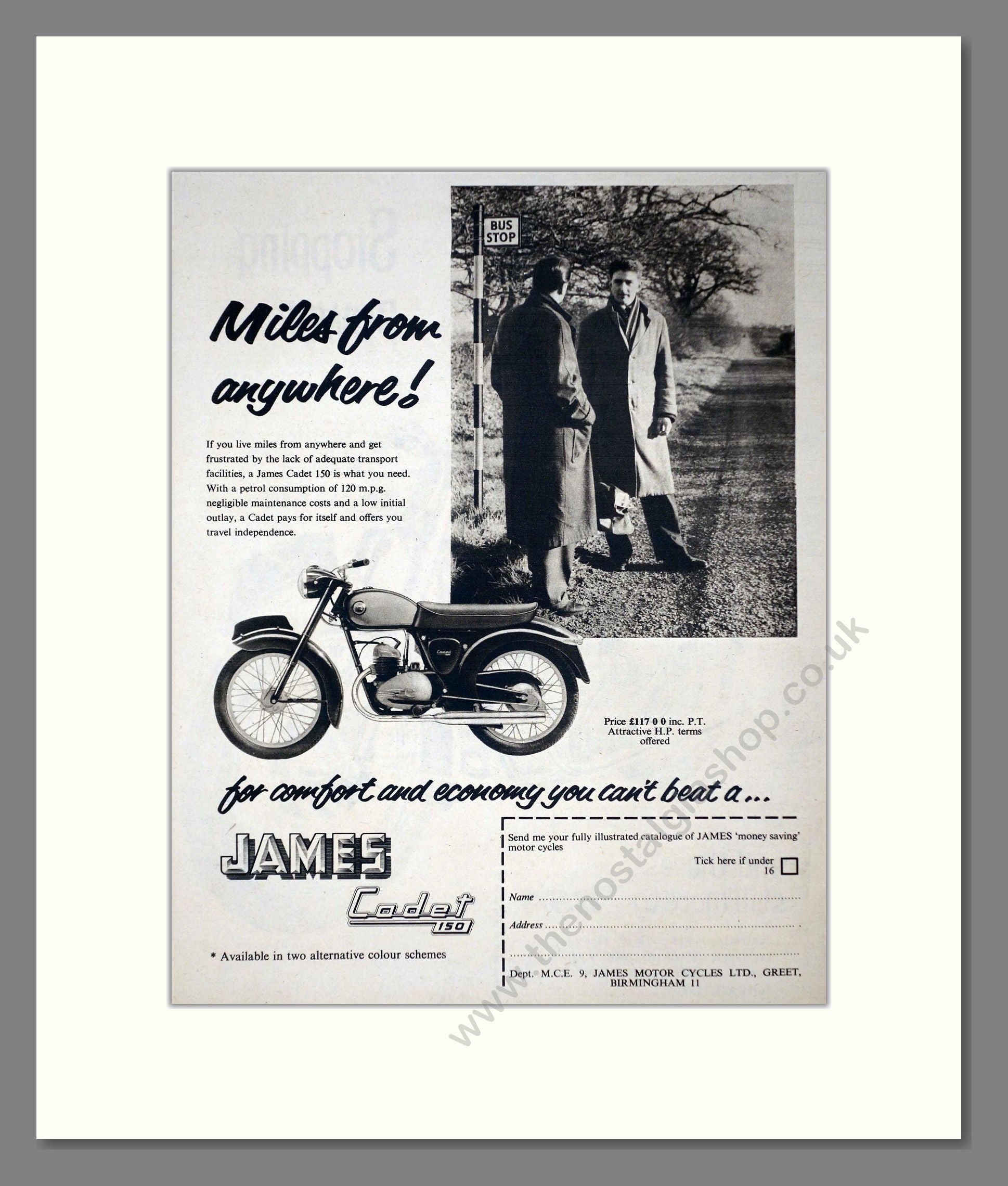 James - Cadet 150. Vintage Advert 1959 (ref AD67152) – The Nostalgia Shop