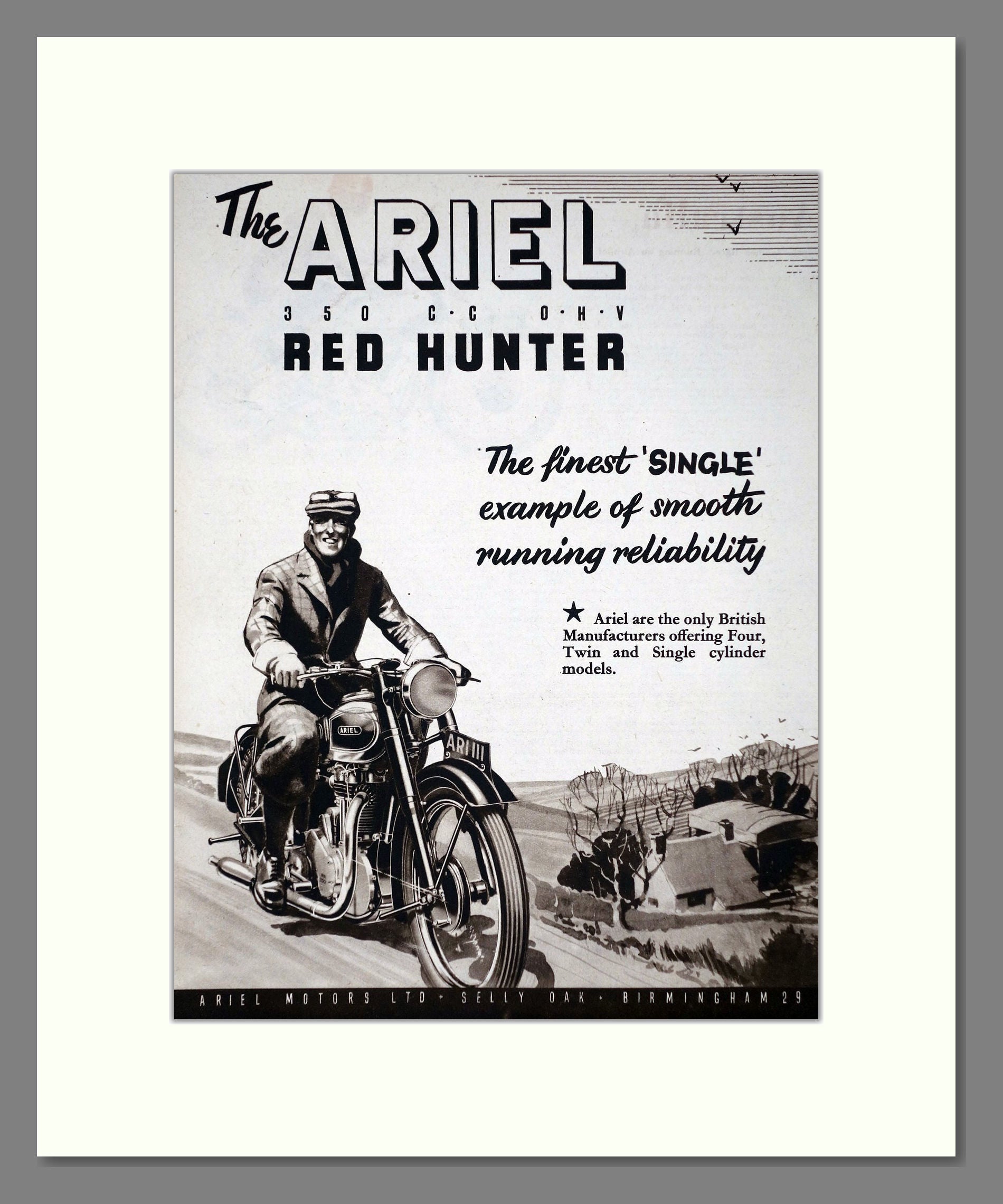 Ariel - Red Hunter. Vintage Advert 1949 (ref AD67174) – The Nostalgia Shop