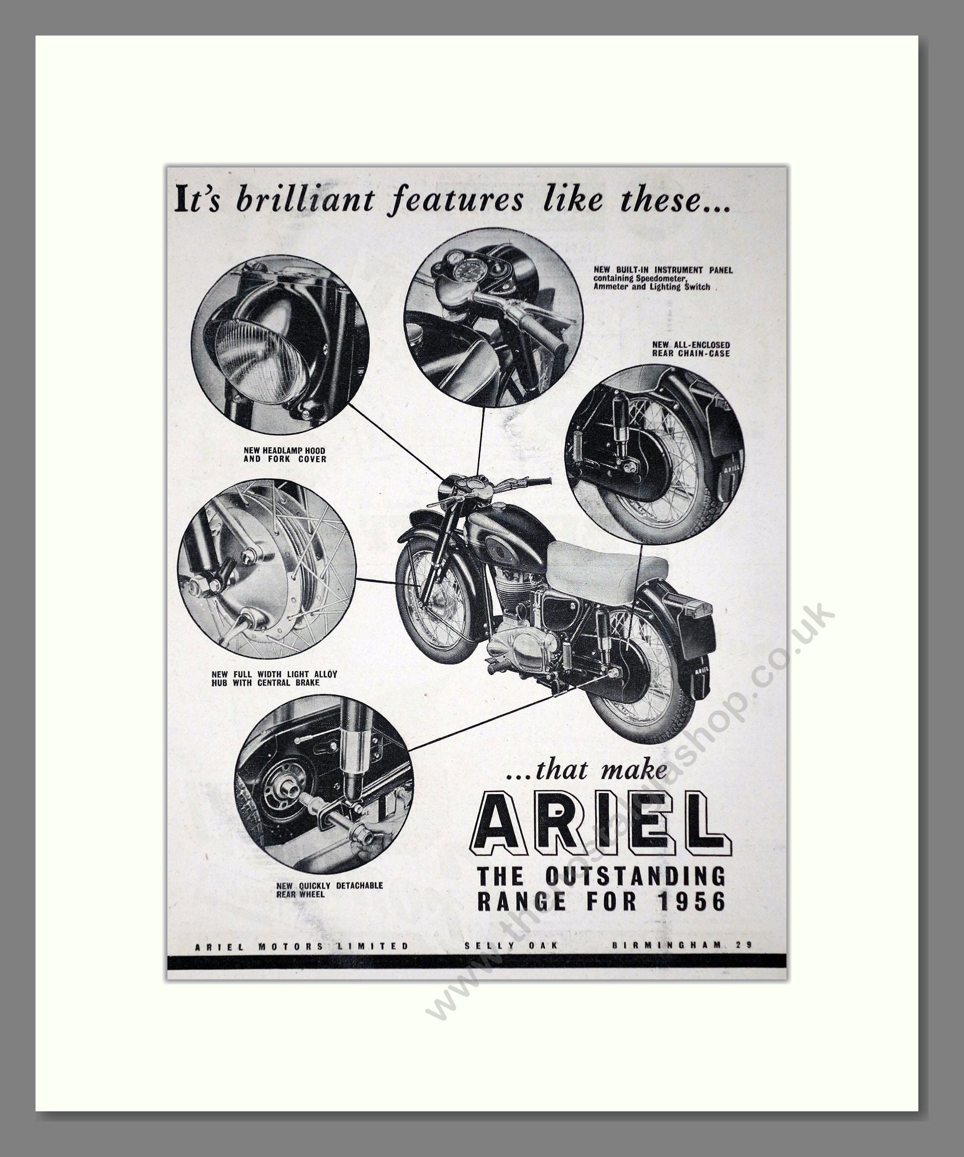 Ariel - Brilliant Features. Vintage Advert 1956 (ref AD67189) – The ...