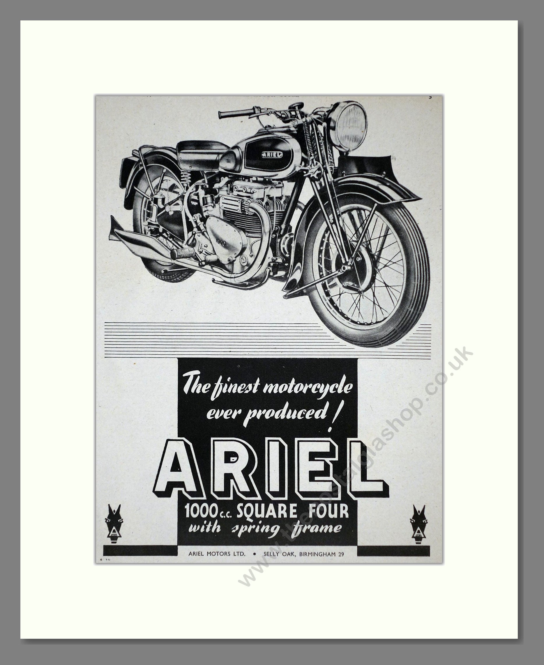 Ariel - 1000cc Square Four. Vintage Advert 1944 (ref AD67194) – The ...