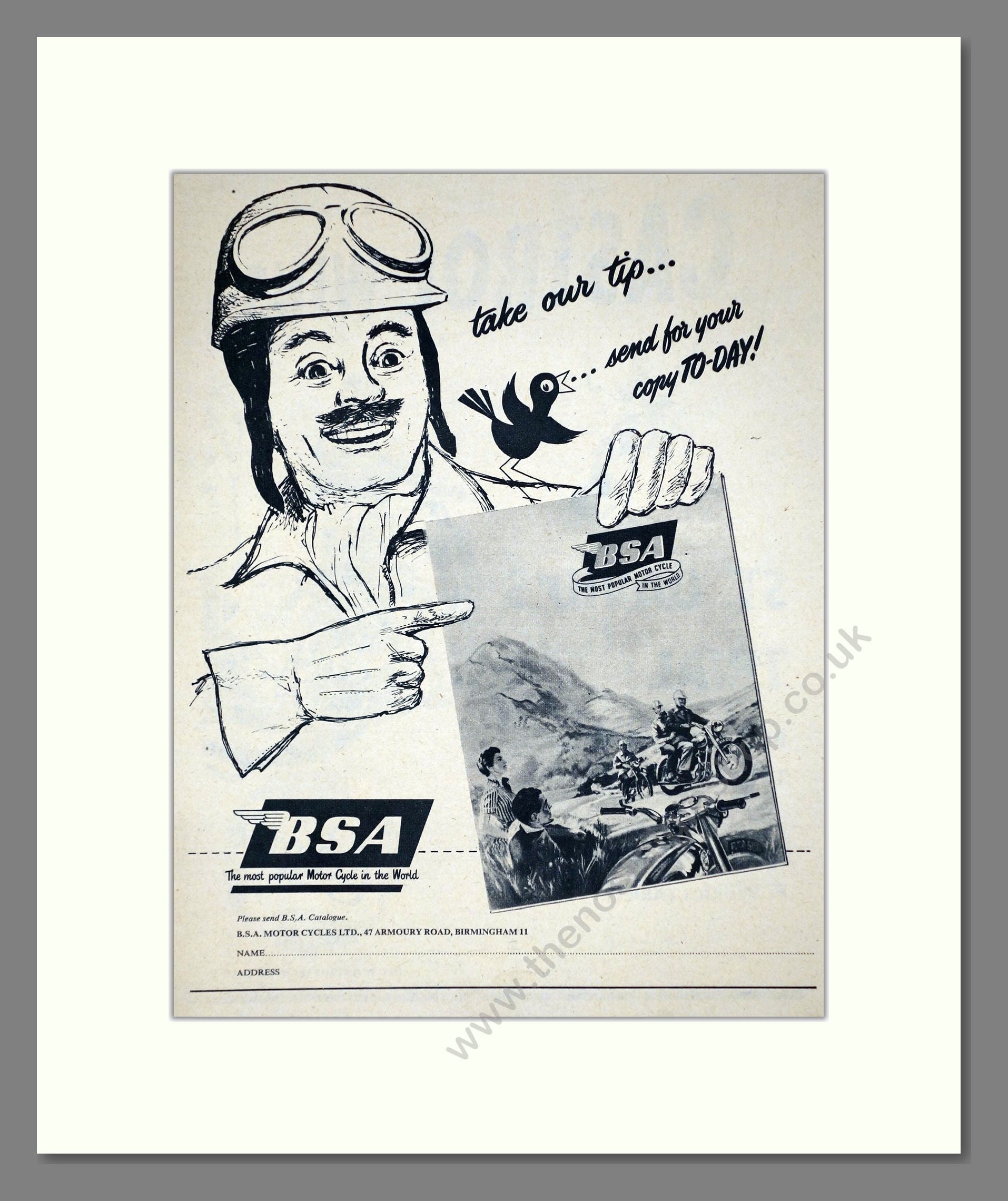 BSA - Catalogue Range. Vintage Advert 1956 (ref AD67268) – The ...