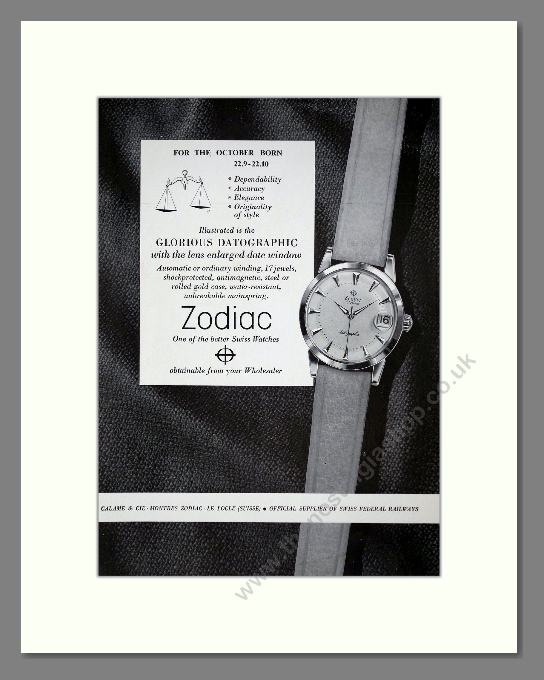 Zodiac - Datagraphic. Vintage Advert 1957 (ref AD67469) – The Nostalgia ...