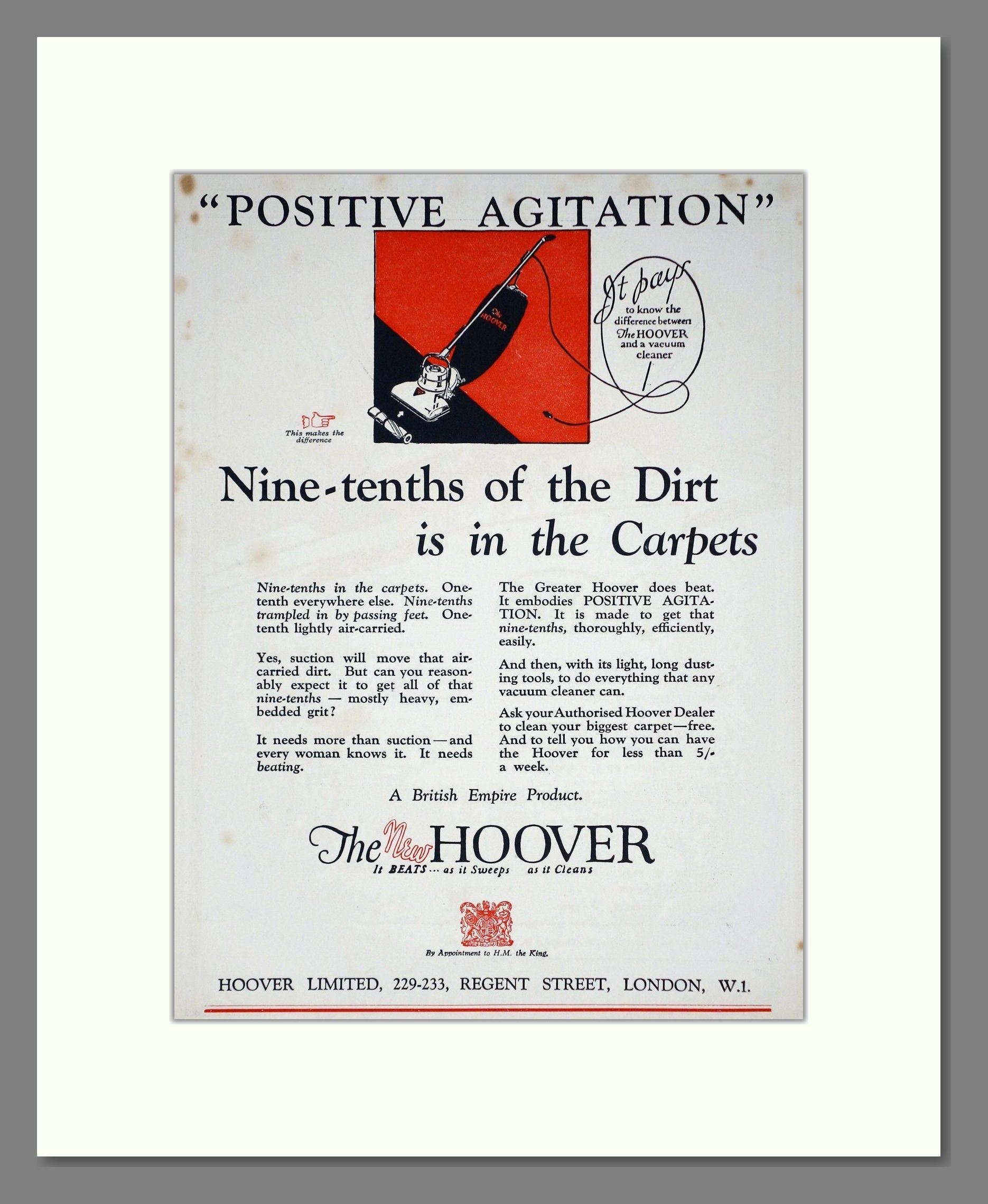Hoover - Positive Agitation. Vintage Advert 1927 (ref AD67728) – The ...