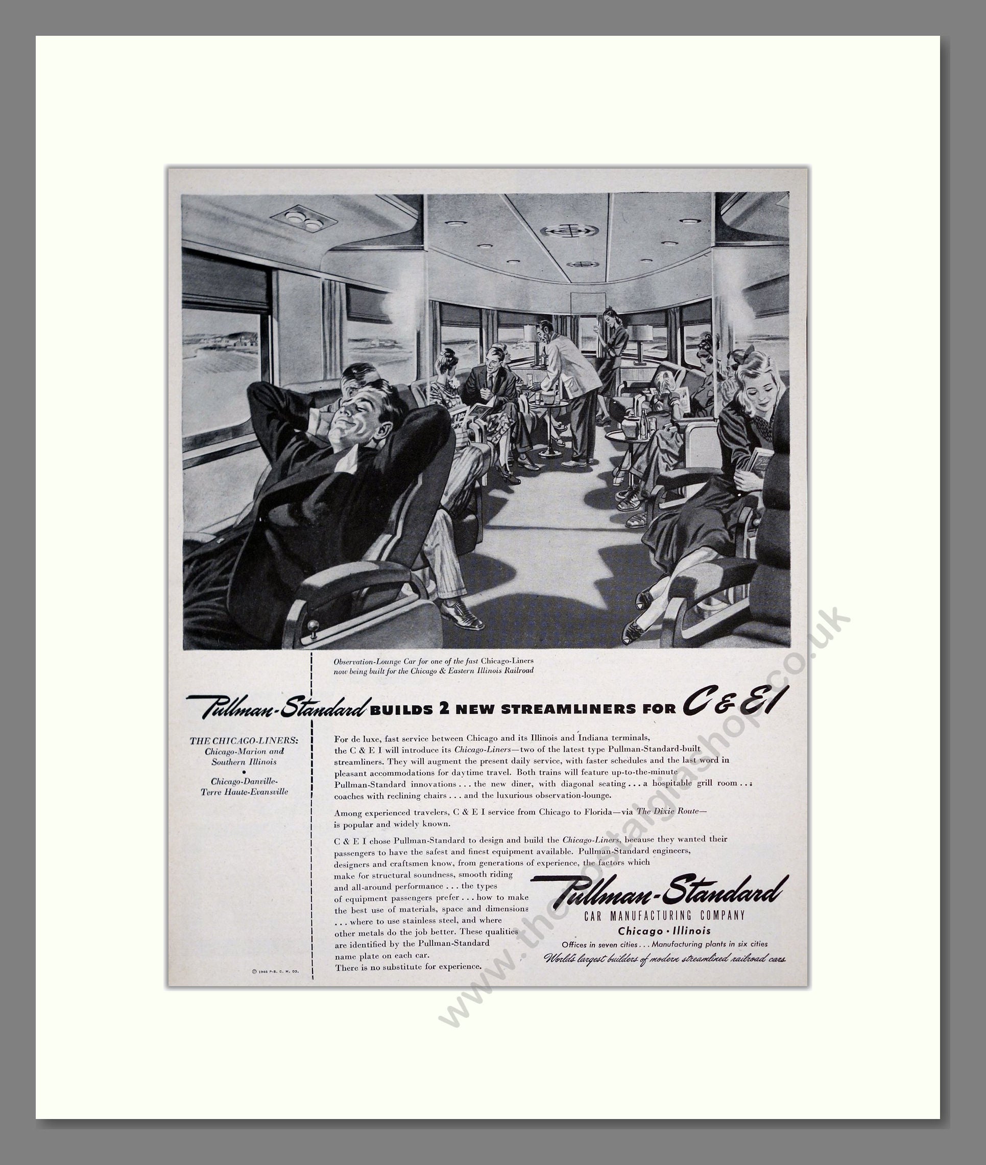 Pullman Standard - Streamliner Coaches. Vintage Advert 1946 (ref AD303 – The Nostalgia Shop