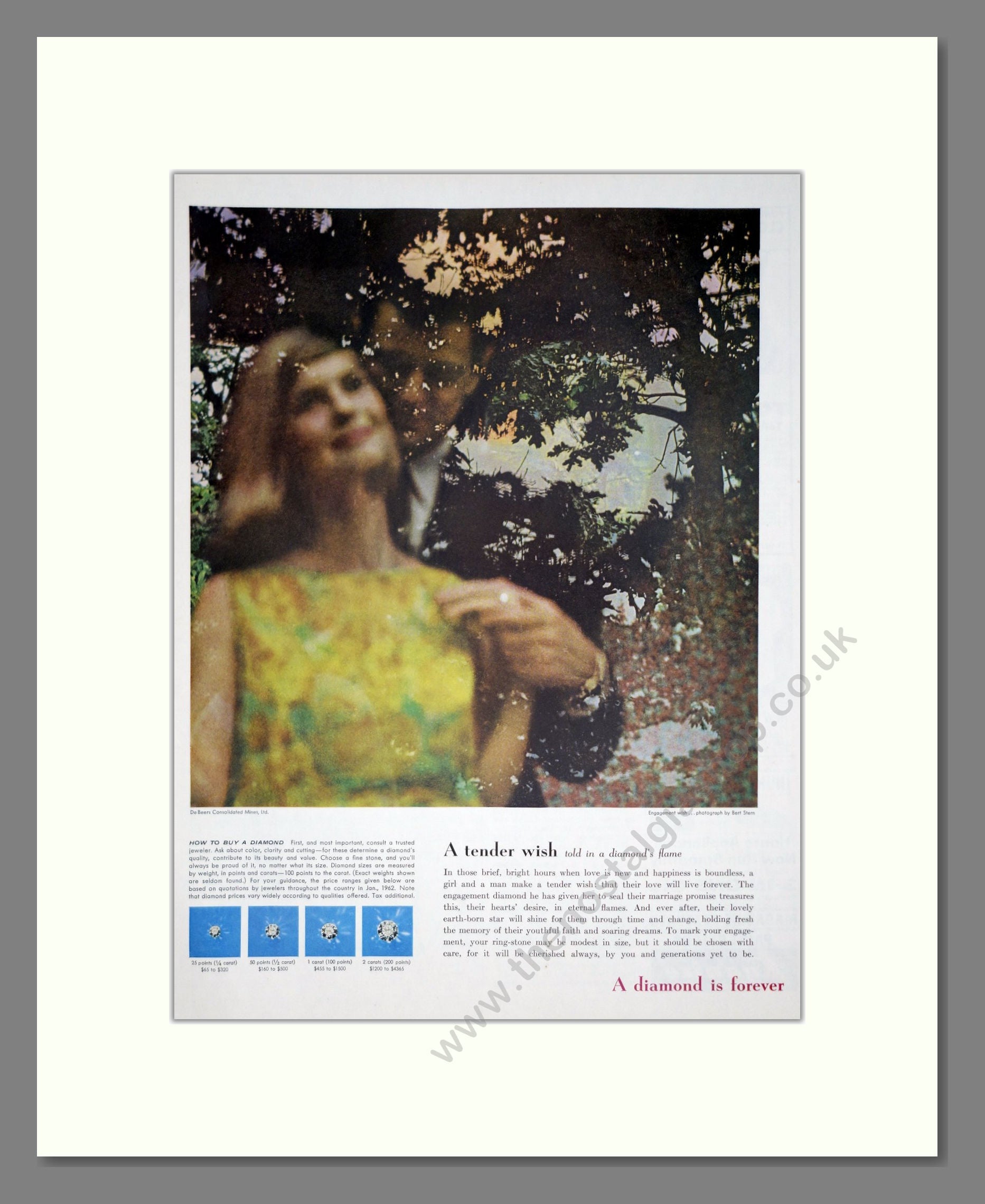 De Beers - A Diamond Is Forever. Vintage Advert 1962 (ref AD303670 ...