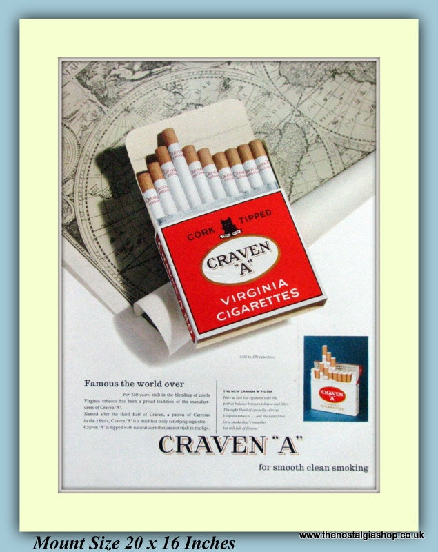 Craven "A" Cigarettes Original Advert 1959 (ref AD9365) – The Nostalgia ...