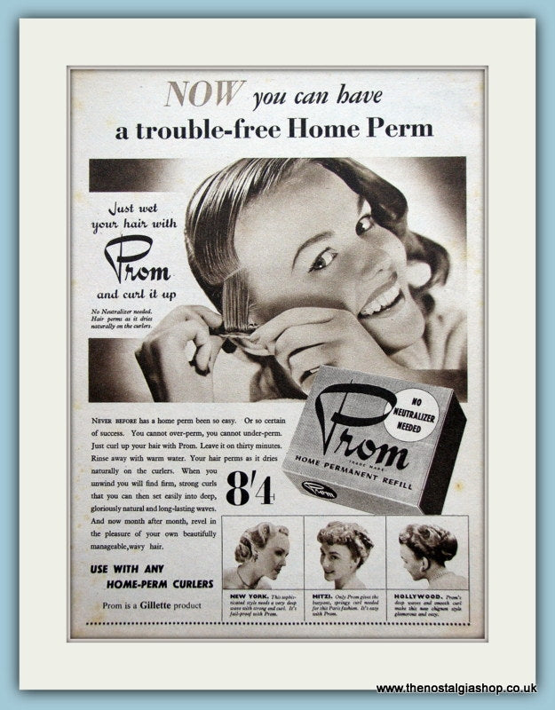 Prom Home Perm. Original Advert 1952 (ref AD3626) – The Nostalgia Shop