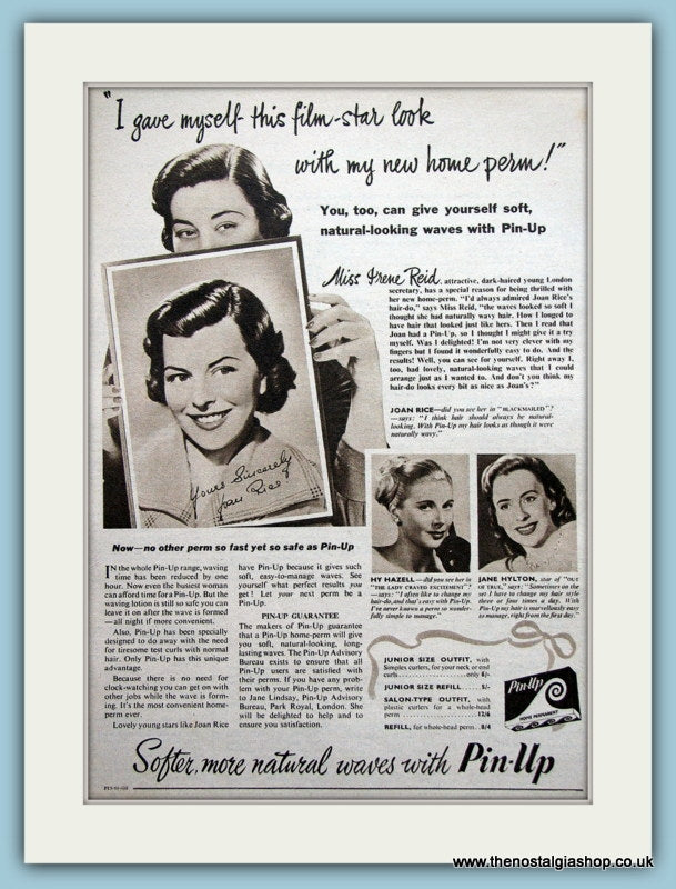 Pin-Up Home Perm Original Advert 1951 (ref AD3643) – The Nostalgia Shop