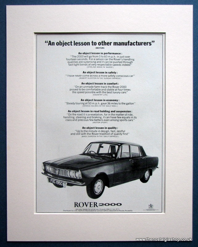 Rover 2000 1966 Original Advert (ref AD 1633) – The Nostalgia Shop