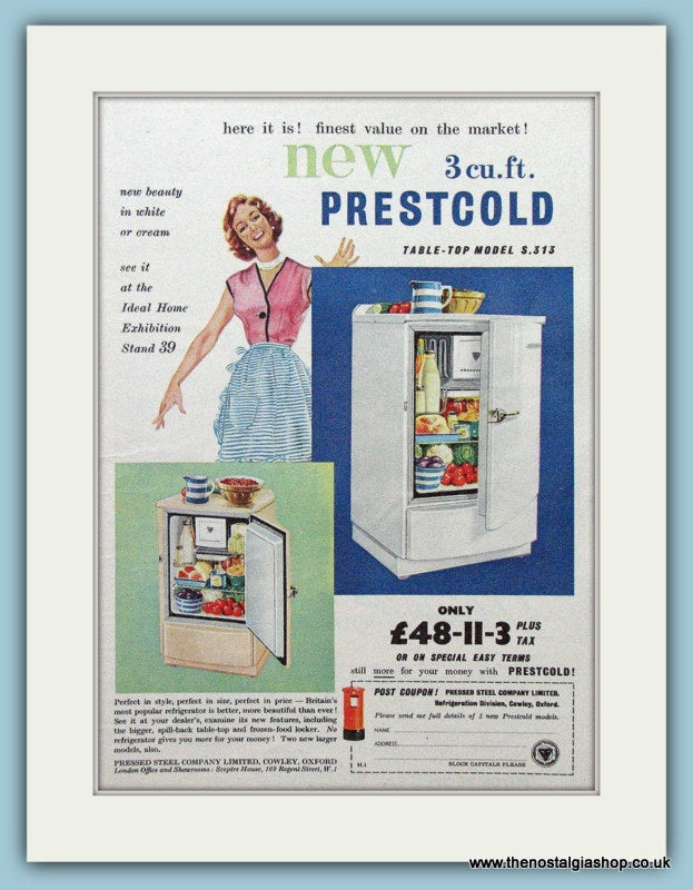Prestcold Fridge Original Advert 1955 (ref AD4299) – The Nostalgia Shop