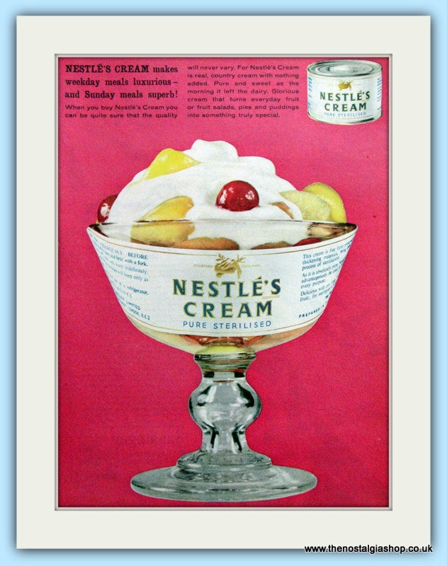 Nestle's Cream Original Advert 1961 (ref AD4915) – The Nostalgia Shop