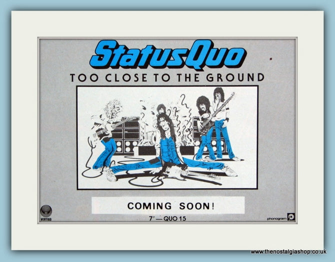 Status Quo. Too Close To The Ground. Original Advert 1984 (ref AD1860 ...