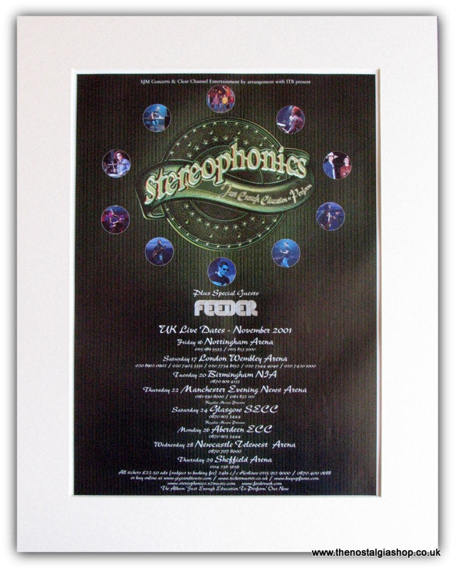 Stereophonics Tour Advert 2001 (ref AD1797m) – The Nostalgia Shop