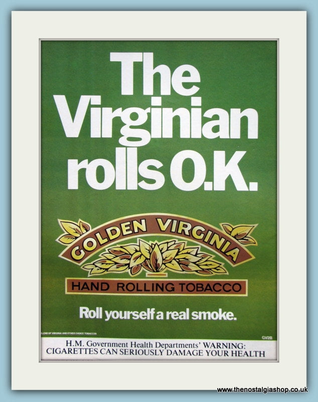 Golden Virginia Hand Rolling Tobacco Set Of 2 Original Adverts 1981 (r ...