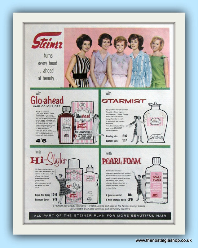 Steiner Hair Products Original Advert 1961 (ref AD8067) – The Nostalgia ...