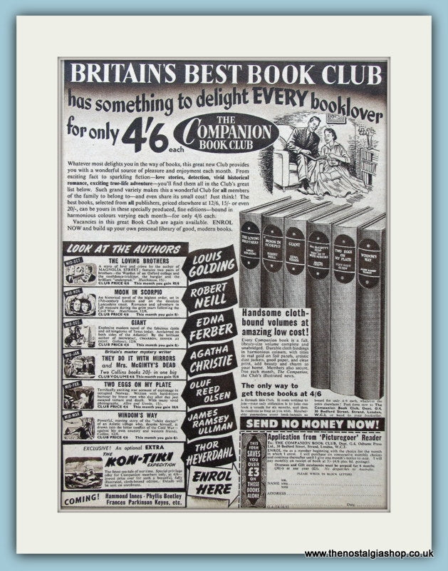 The Companion Book Club 1953 Original Advert (ref AD4530) – The ...