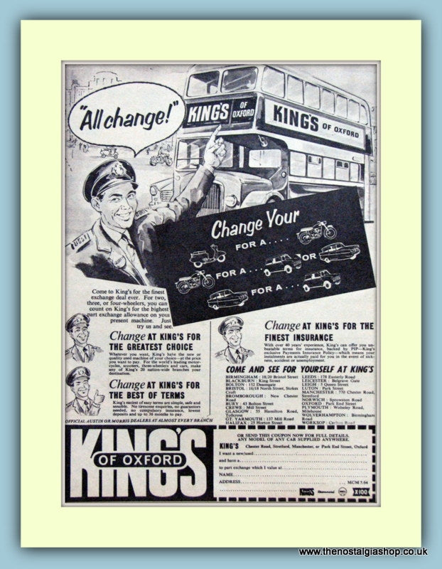 King's Of Oxford Original Advert 1964 (ref AD6581) – The Nostalgia Shop