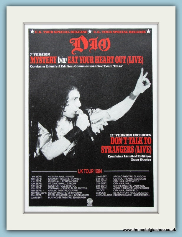 Dio Mystery - Eat Your Heart Out Tour Dates 1984 Original Advert (ref ...