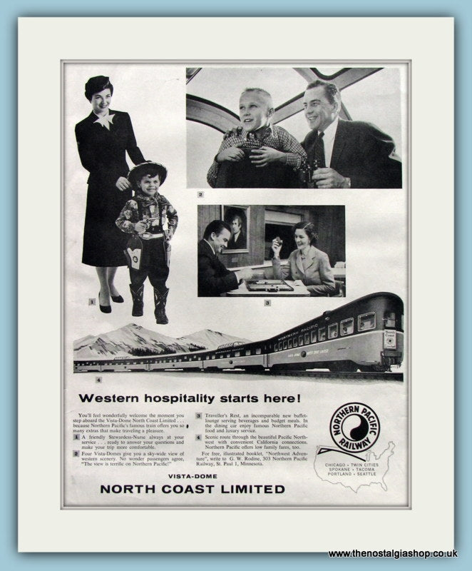 Northern Pacific Railway Original Advert 1957 (ref AD100191) – The ...