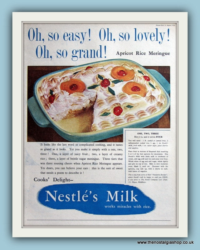 Nestle's Milk. Original Advert 1954 (ref AD100016) – The Nostalgia Shop