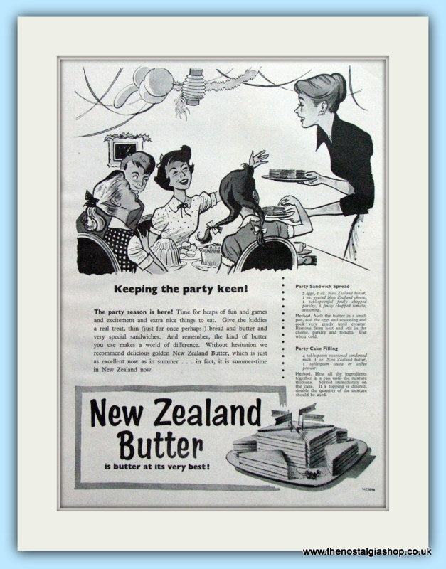 New Zealand Butter Original Advert 1955 (ref AD4835) – The Nostalgia Shop