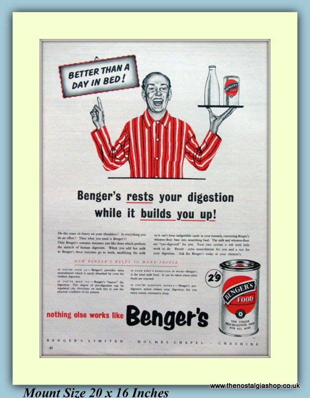 Benger's Food Original Advert 1955 (ref AD9223) – The Nostalgia Shop