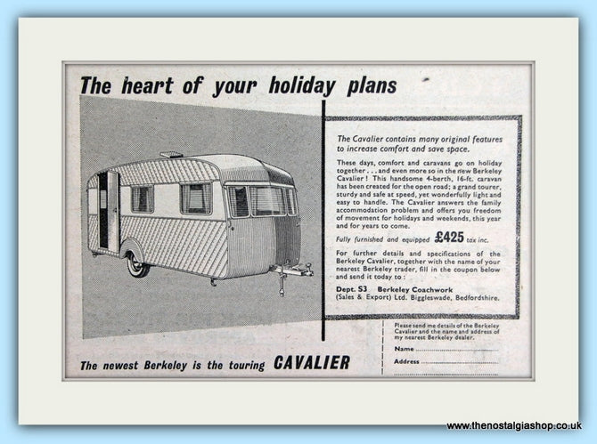 Berkeley Cavalier Caravan Original Advert 1955 (ref AD5099) – The ...