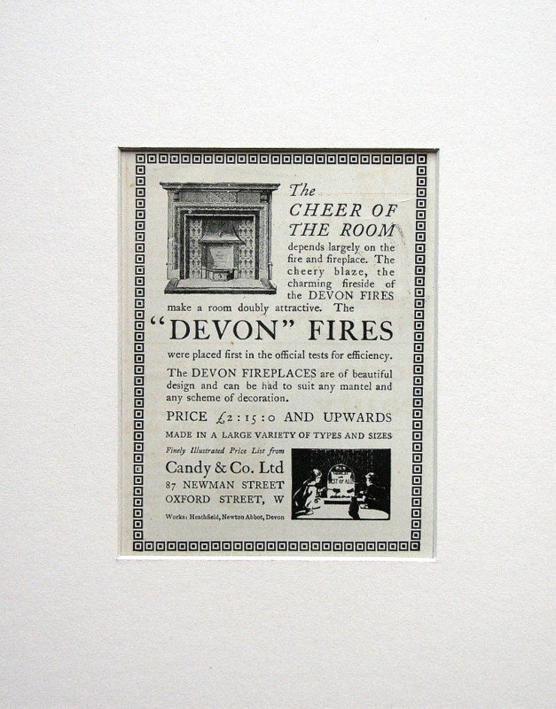 Devon Fireplace Original advert 1915 (ref AD1502) – The Nostalgia Shop