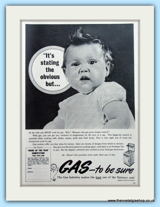 Gas. Original Advert 1955 (ref AD4772) – The Nostalgia Shop