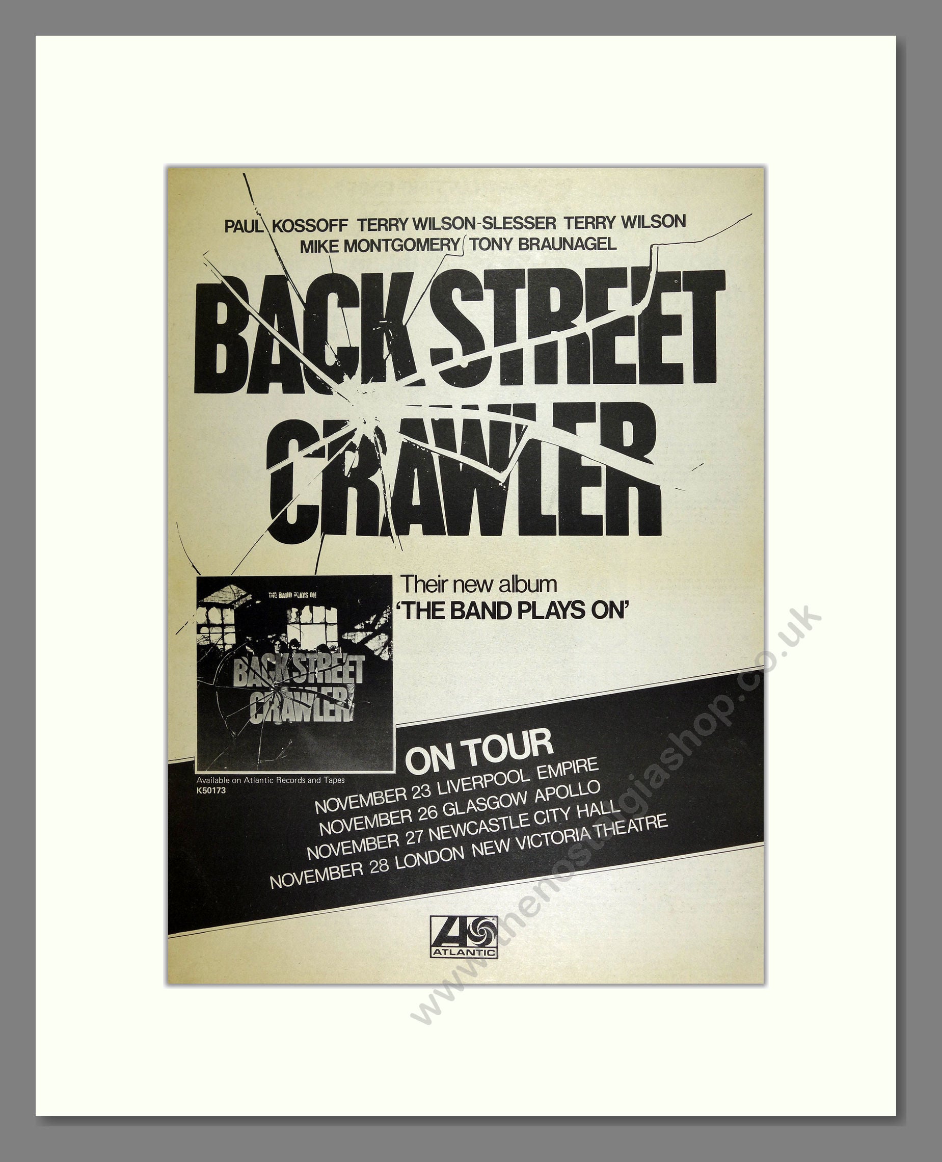 Back Street Crawler - The Band Plays On. Vintage Advert 1975 (ref AD16 ...