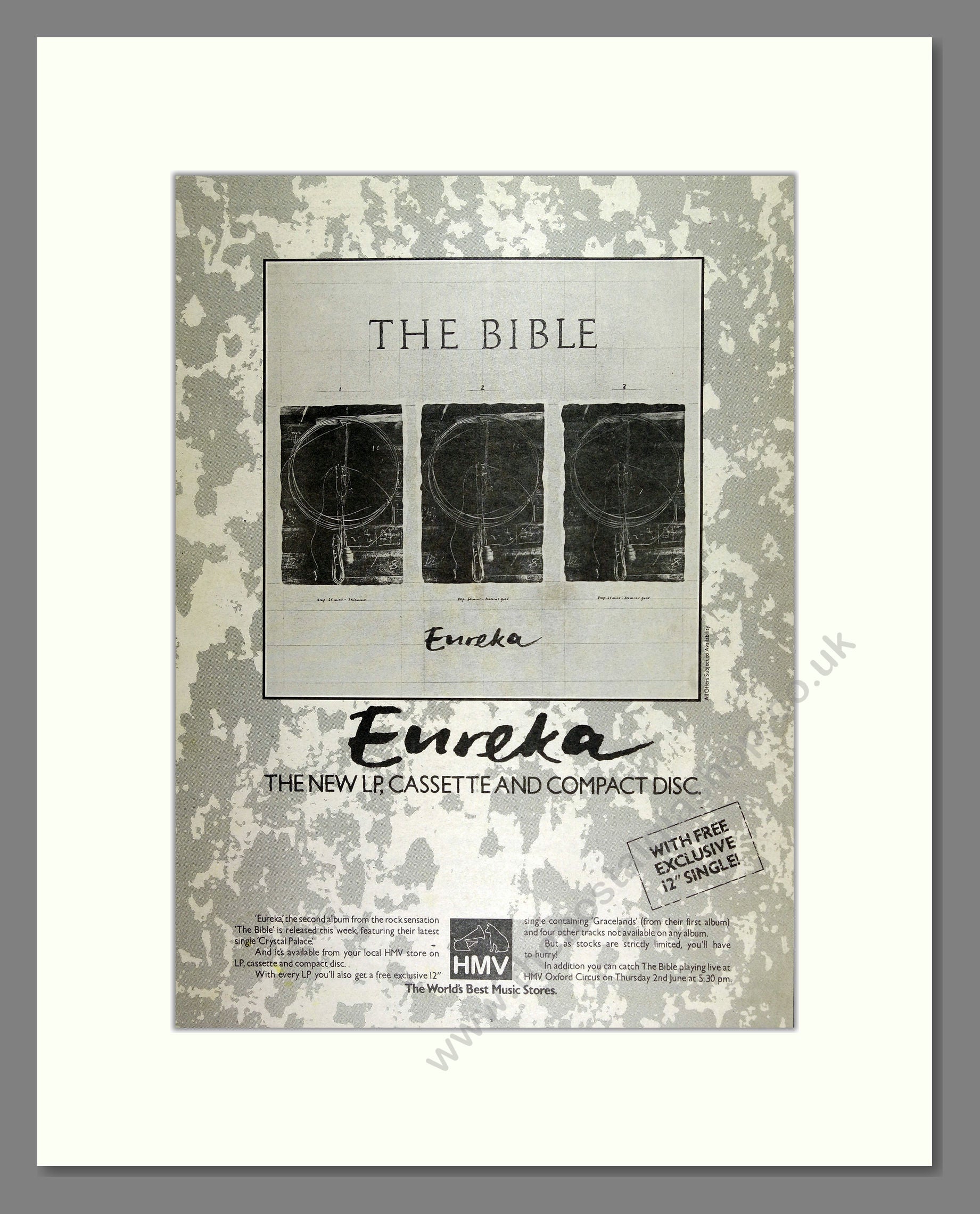 Bible (The) - Eureka. Vintage Advert 1988 (ref AD16094) – The Nostalgia ...