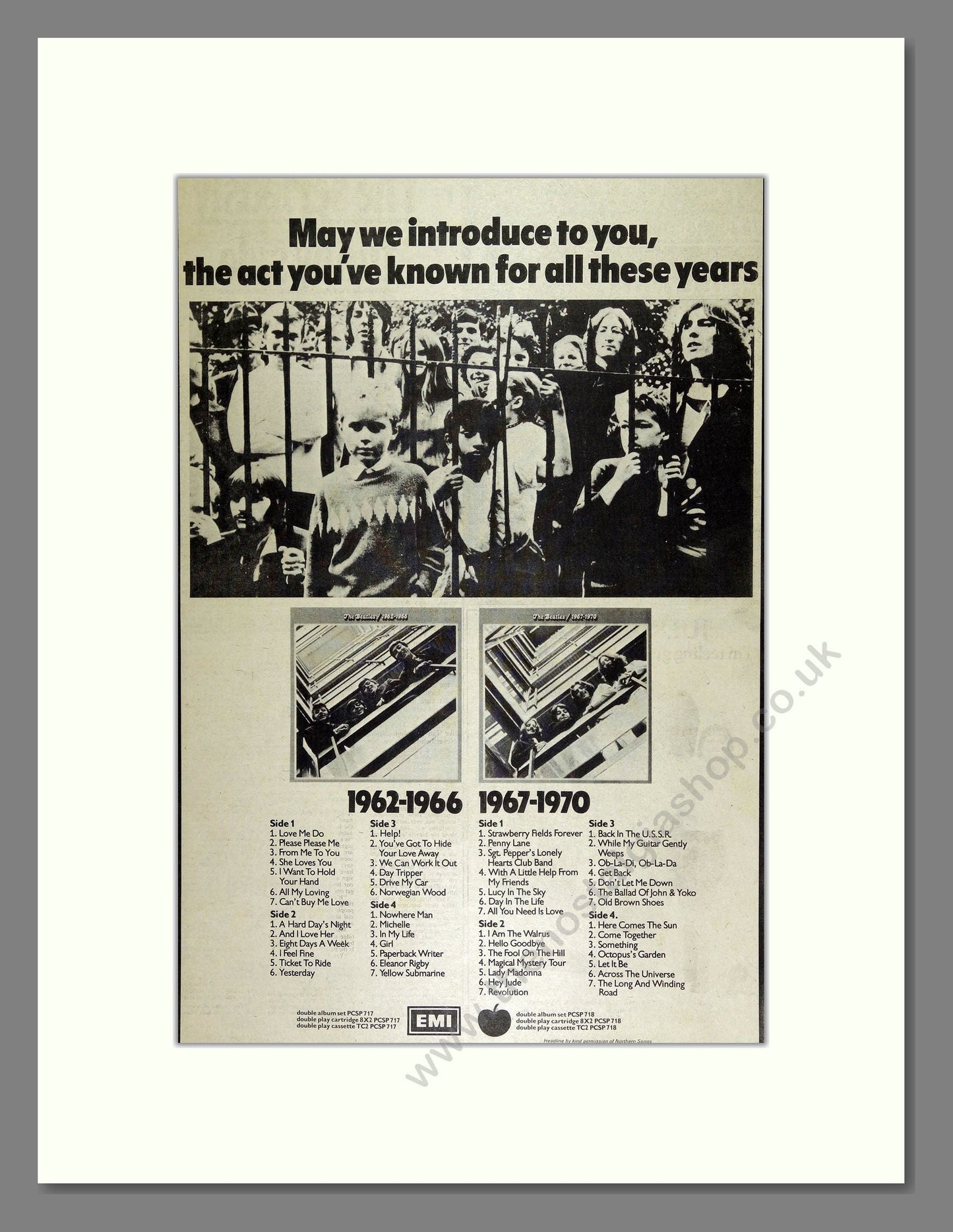 Beatles (The) - 1962-1970. Vintage Advert 1973 (ref AD16108) – The Nostalgia Shop