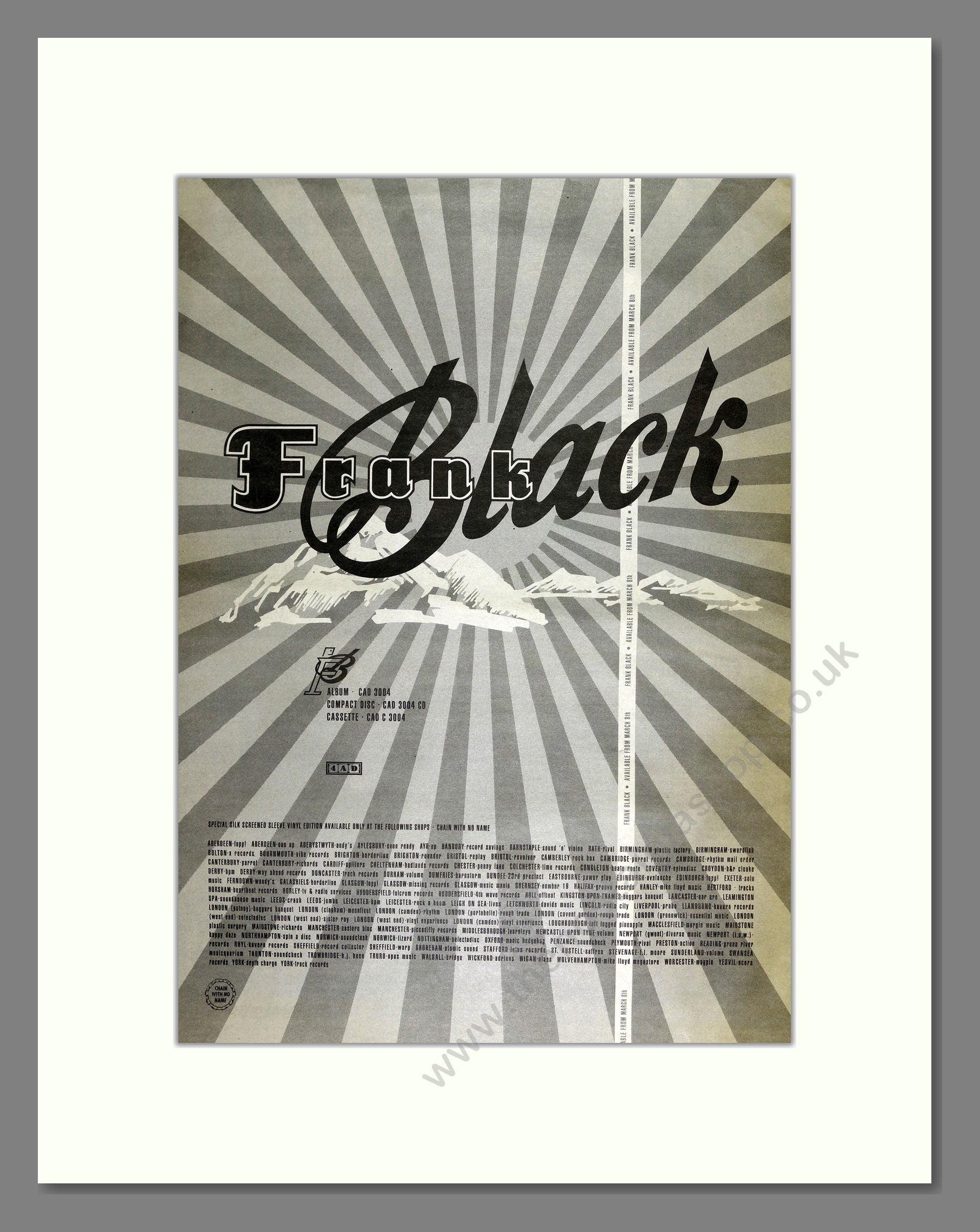 Frank Black - Self Titled Album. Vintage Advert 1993 (ref AD16359 ...