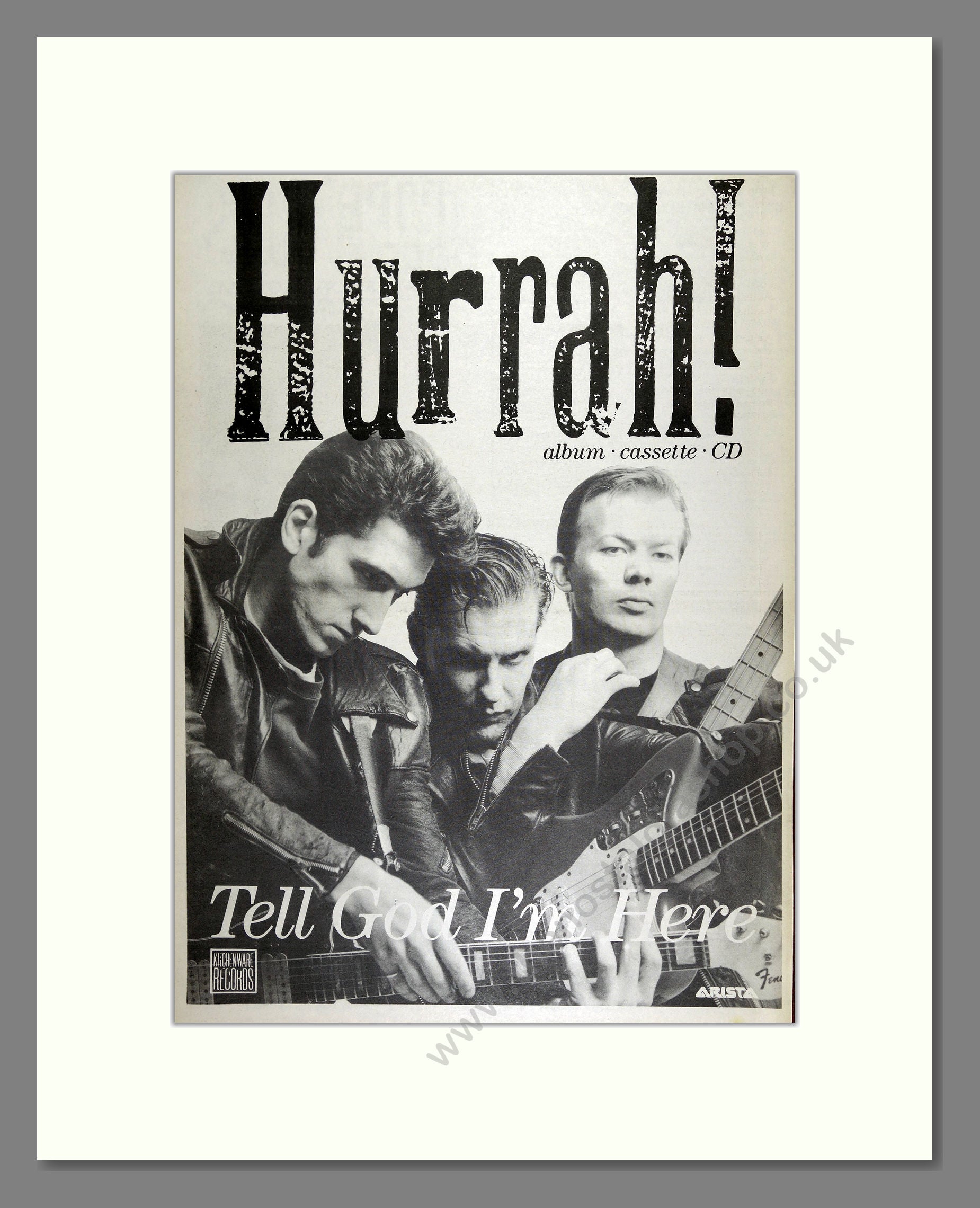 Hurrah! - Tell God I'm Here. Vintage Advert 1987 (ref AD16412) – The ...