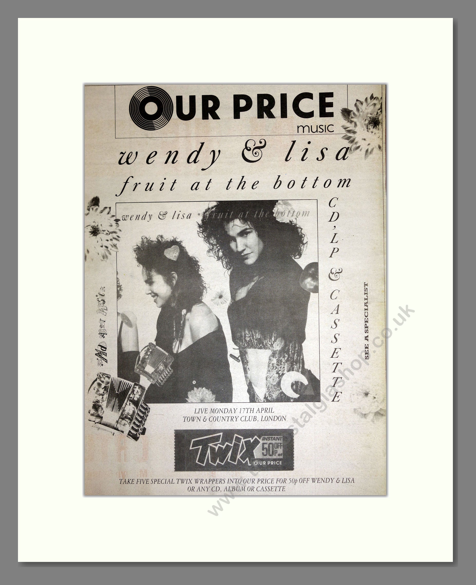 Wendy and Lisa - Fruit at the Bottom. Vintage Advert 1989 (ref AD16822 ...