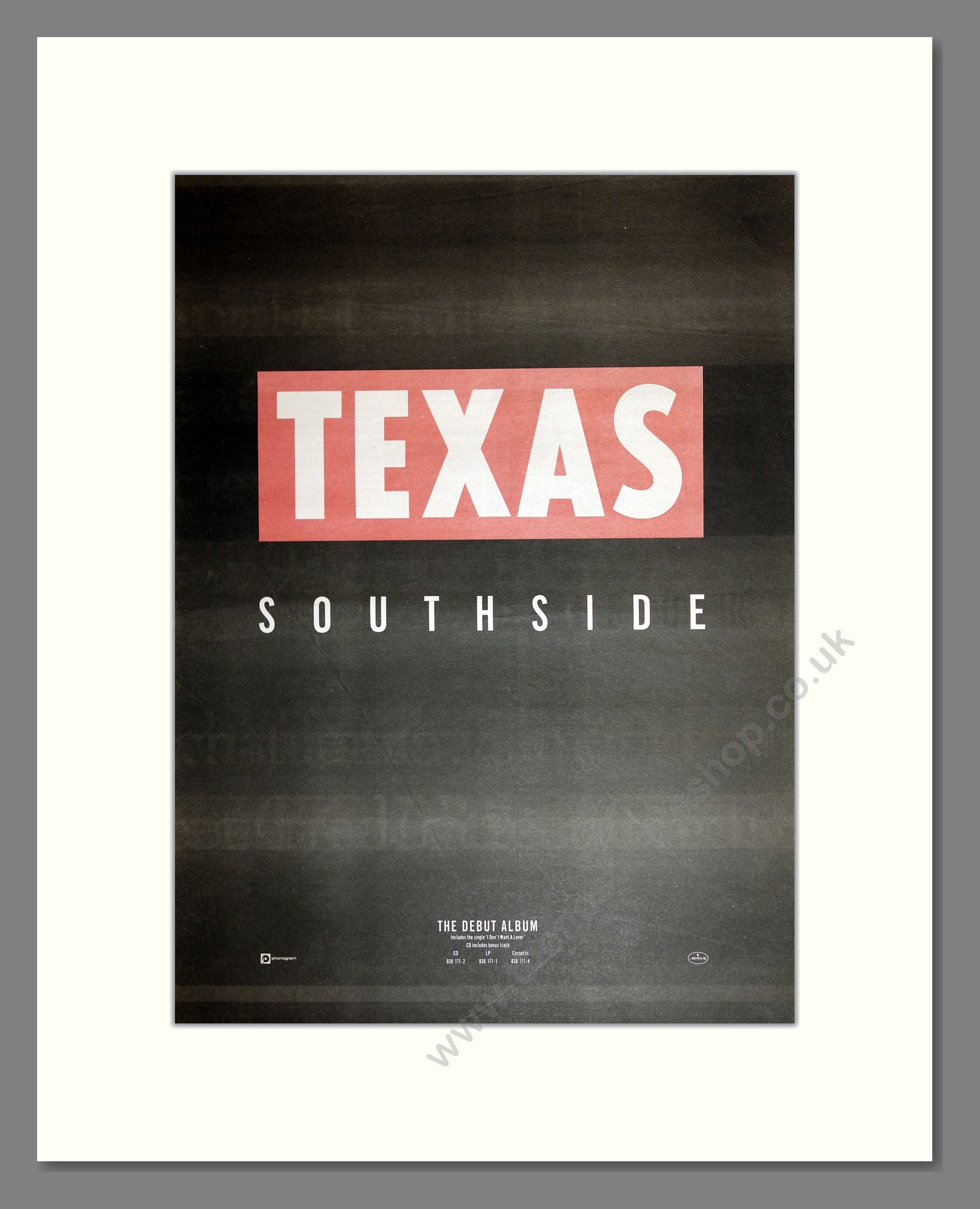 Texas - Southside. Vintage Advert 1989 (ref AD16847) – The Nostalgia Shop