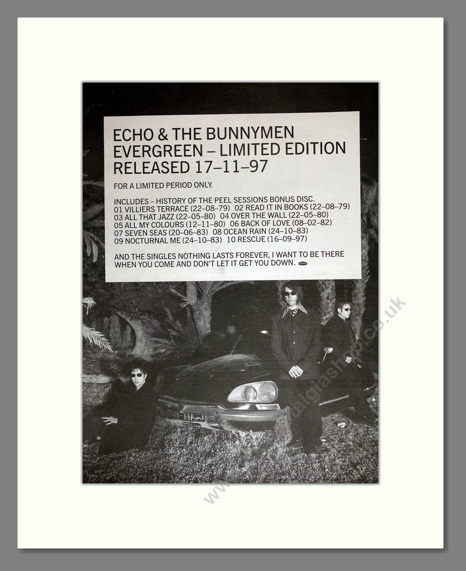 Echo and The Bunnymen - Evergreen. Vintage Advert 1997 (ref AD16861 ...