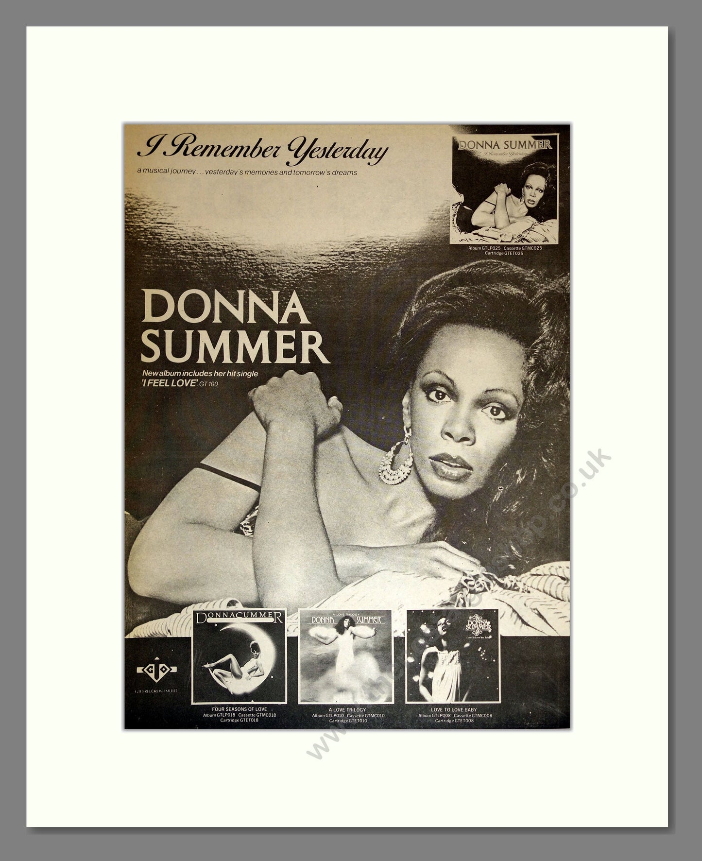 Donna Summer - I Remember Yesterday. Vintage Advert 1977 (ref AD17058 ...