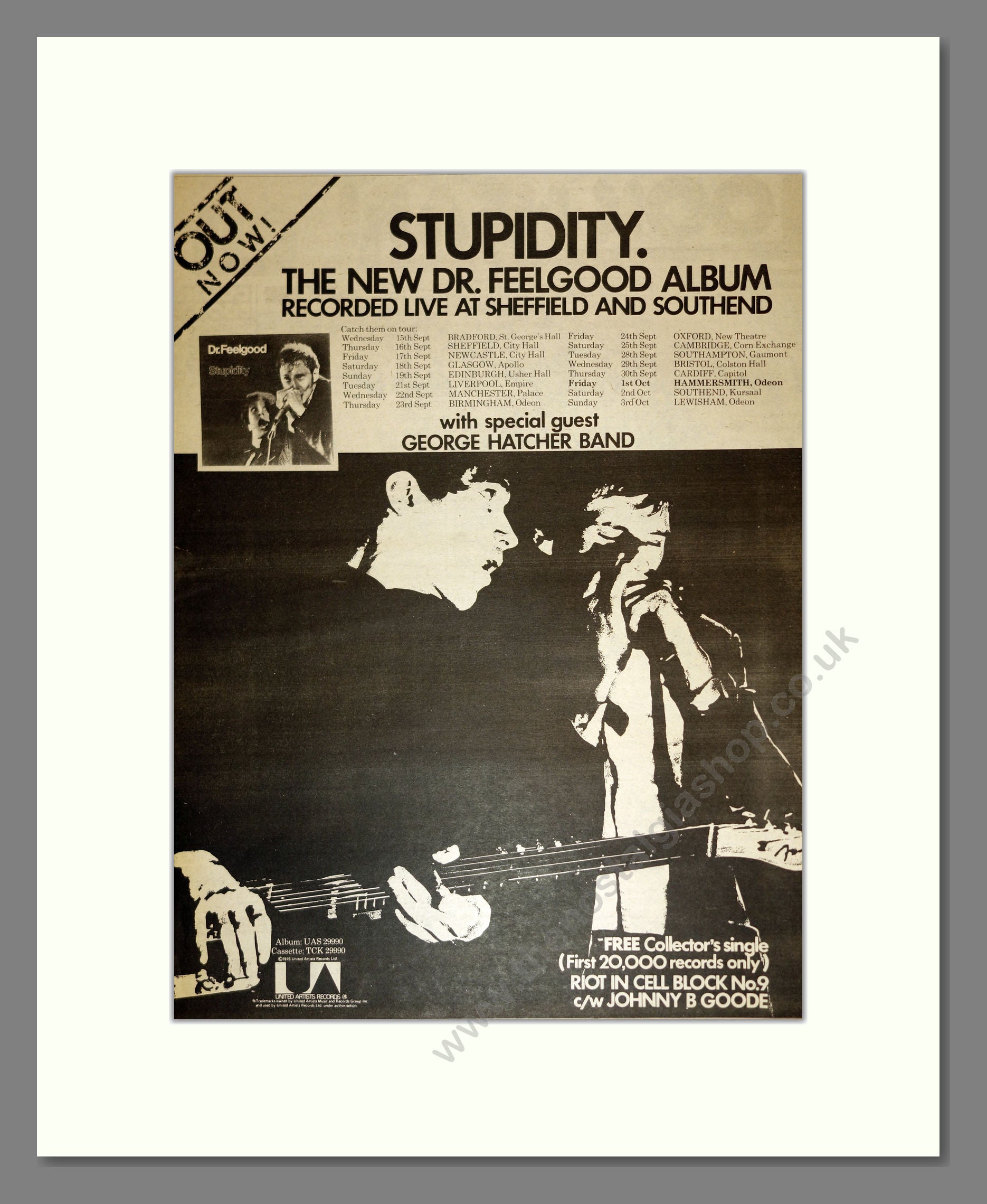 Dr Feelgood - Stupidity (UK Tour). Vintage Advert 1976 (ref AD17097) – The Nostalgia Shop