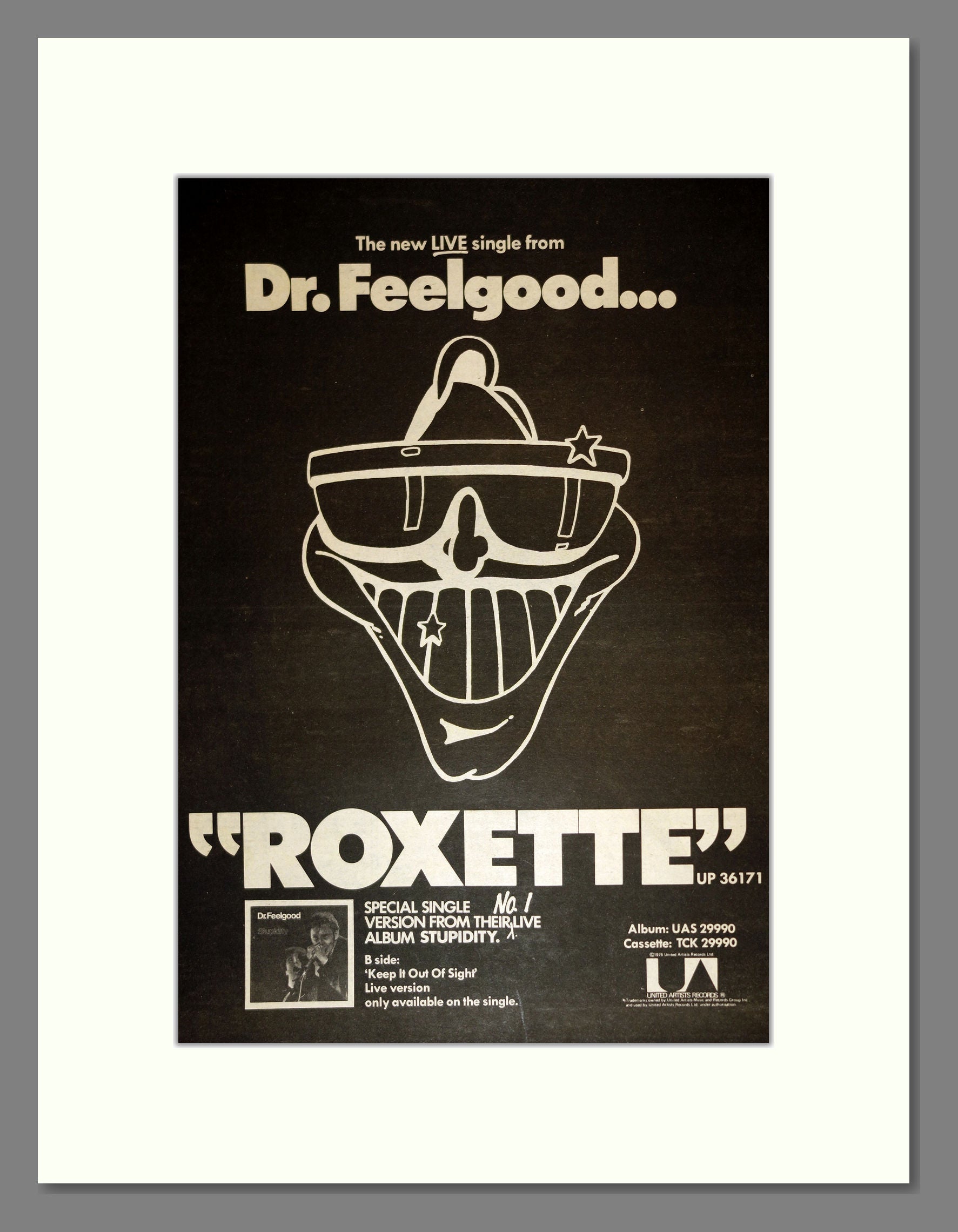 Dr Feelgood - Roxette. Vintage Advert 1976 (ref AD17101) – The Nostalgia Shop