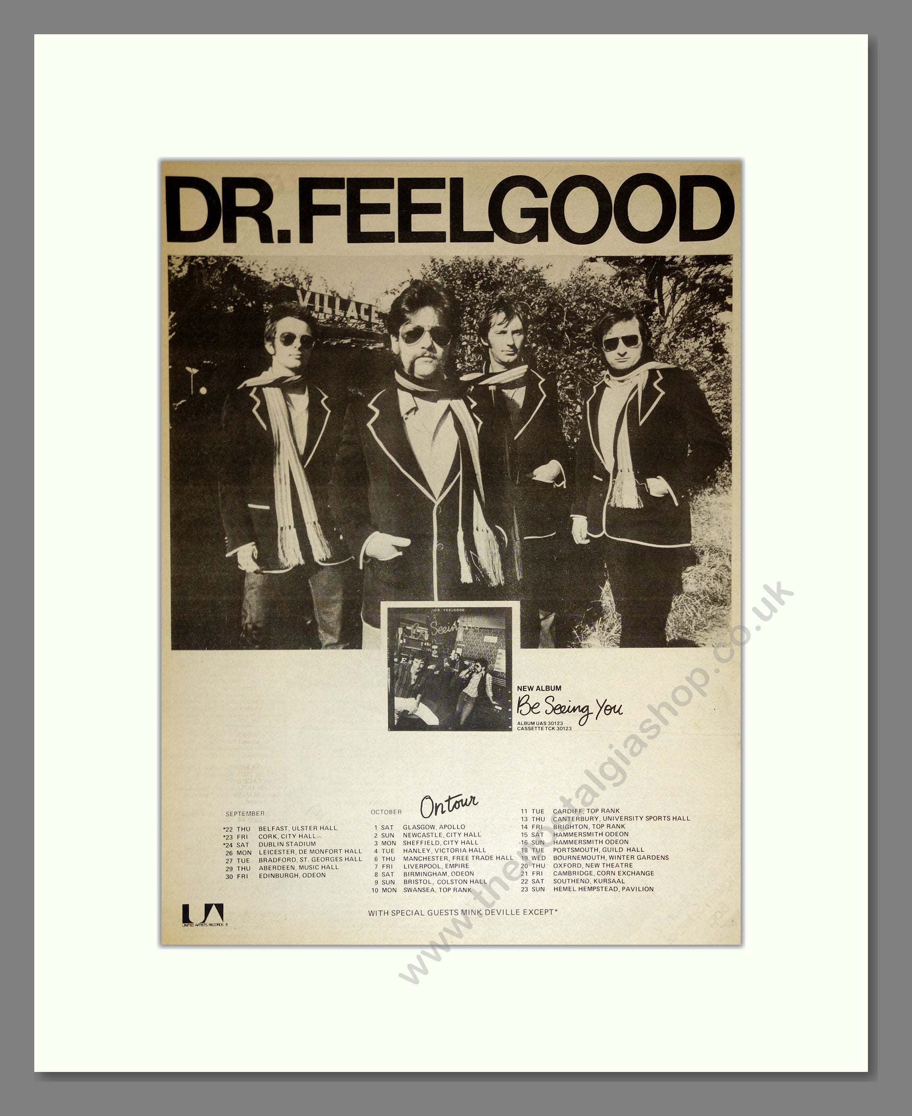 Dr Feelgood - Be Seeing You (UK Tour). Vintage Advert 1977 (ref AD1711 – The Nostalgia Shop