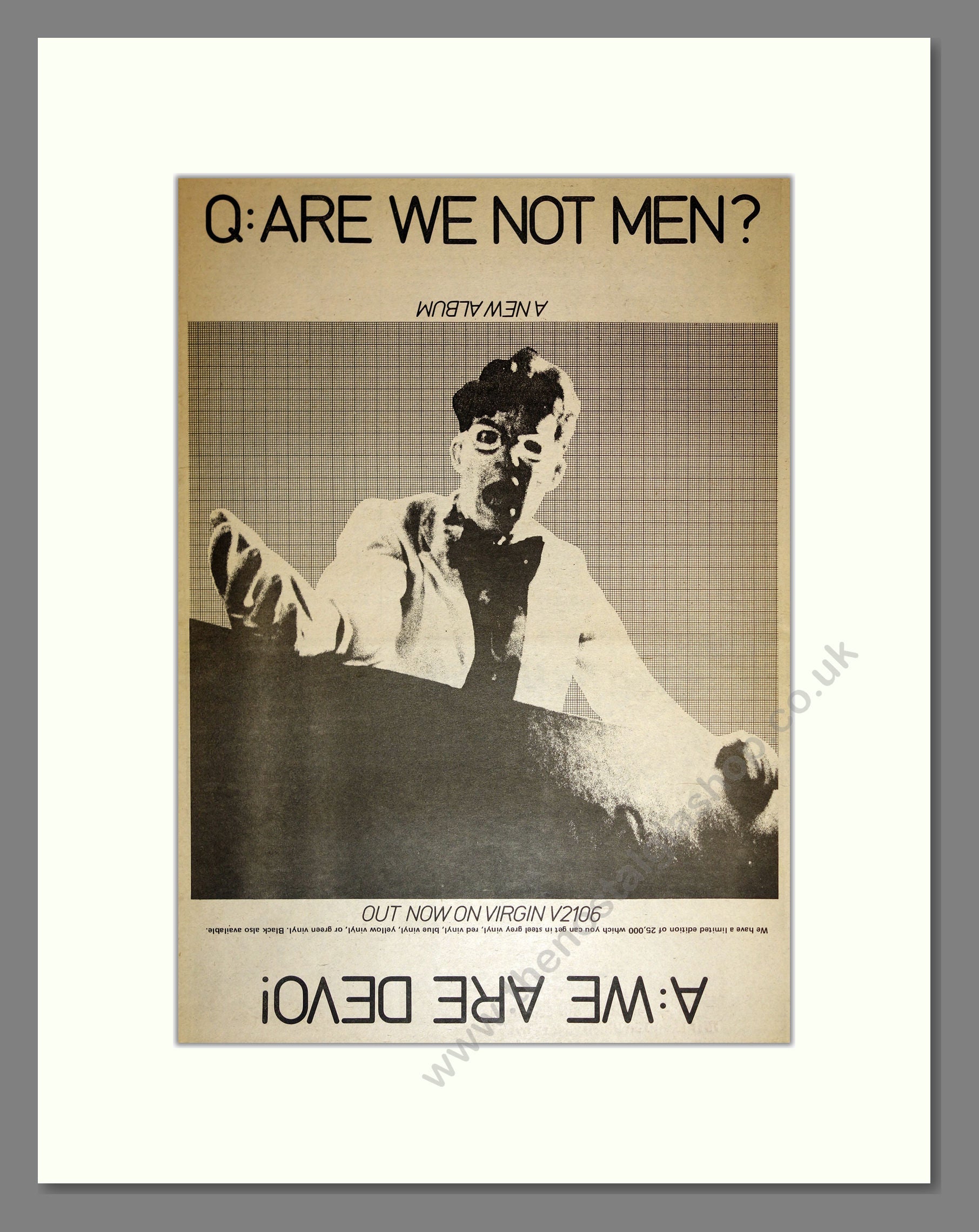 Devo - Are We Not Men. Vintage Advert 1978 (ref AD17191) – The ...